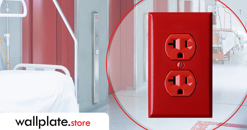 Red Electrical Wall Plates for Hospitals and Emergency Power