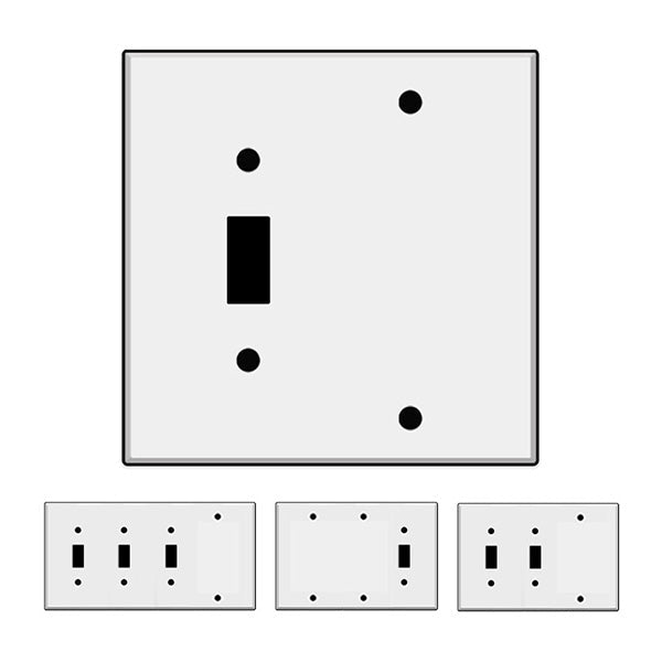 Blank & Toggle Switch Combination Wall Plates | 2-Gang, 3-Gang & More