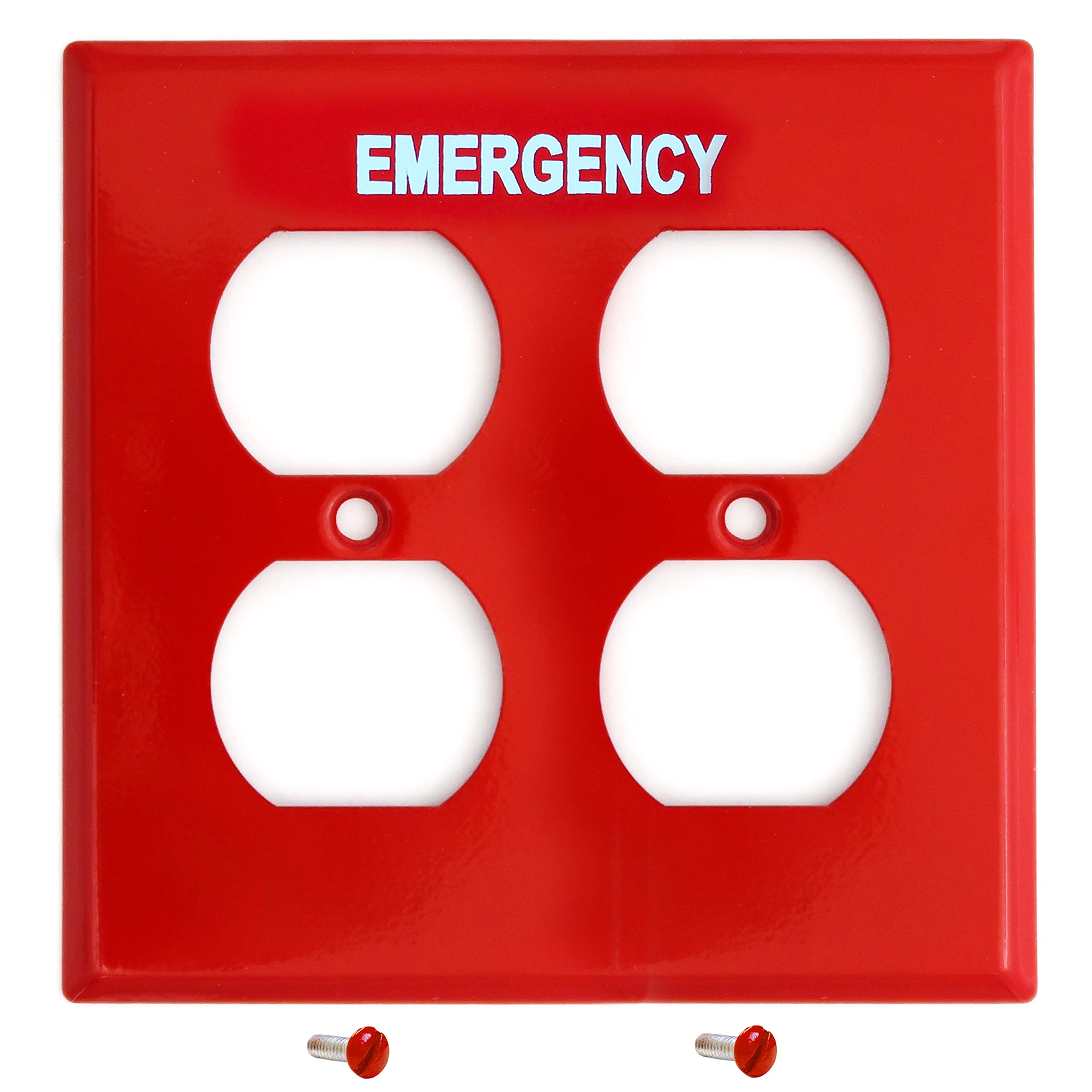 Red Metal Duplex Outlet Covers