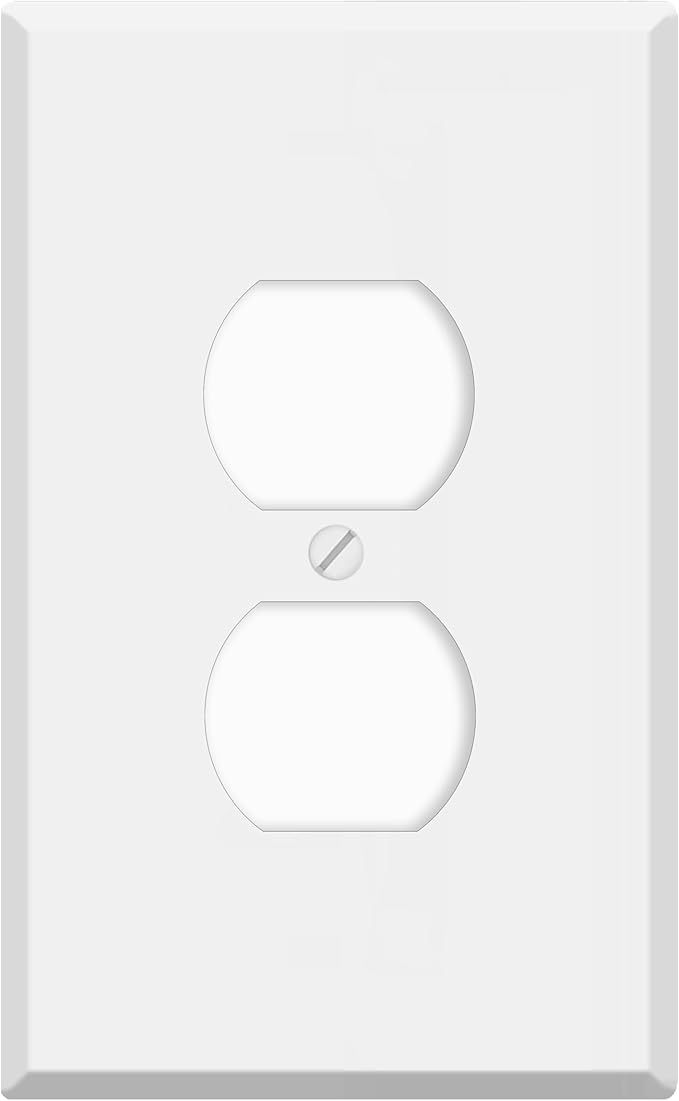 1 Gang Oversized Jumbo White Metal Duplex Receptacle Electric Outlet C